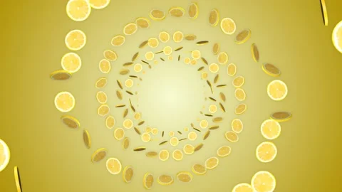Falling LEMONS Slices Fruits, Animation,... | Stock Video | Pond5