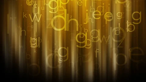Falling letters of the alphabet on a yel... | Stock Video | Pond5
