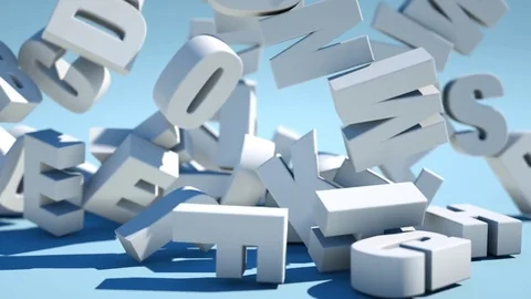 Falling letters or alphabet | Stock Video | Pond5