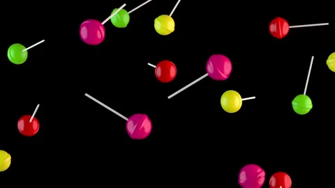 Falling lollipop candies loop isolated w... | Stock Video | Pond5