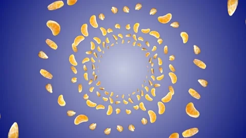 Falling MANDARIN Slices Fruits, Animatio... | Stock Video | Pond5