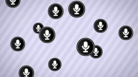 Falling microphone icons. Looping. Alpha... | Stock Video | Pond5