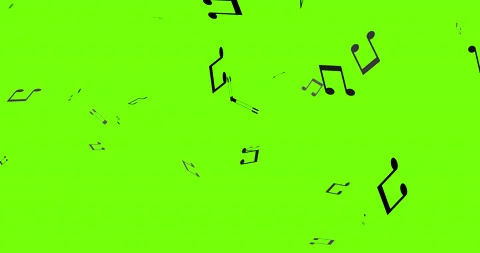 Falling musical notes animation on green... | Stock Video | Pond5