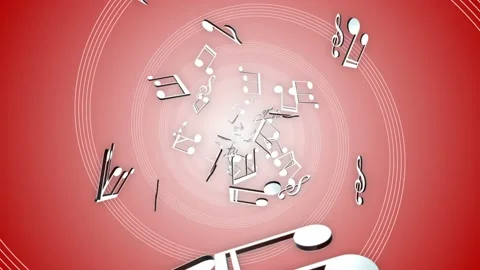 Falling Musical Notes Animation, Renderi... | Stock Video | Pond5
