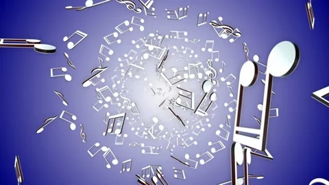 Falling Musical Notes Animation, Renderi... | Stock Video | Pond5
