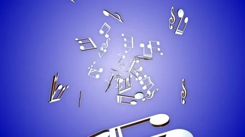 Falling Musical Notes Animation, Renderi... | Stock Video | Pond5