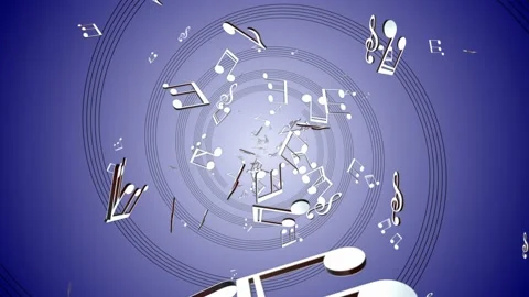 Falling Musical Notes Animation, Renderi... | Stock Video | Pond5
