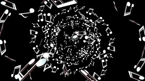 Falling Musical Notes Animation, Renderi... | Stock Video | Pond5