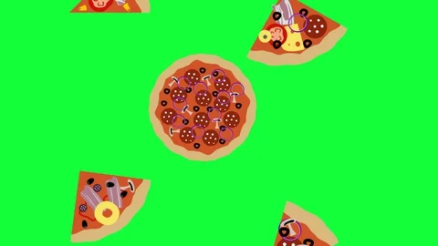 Falling Pizza and slices animation eleme... | Stock Video | Pond5