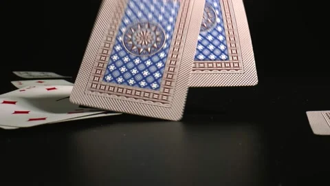 Falling playing cards on black backgroun... | Stock Video | Pond5