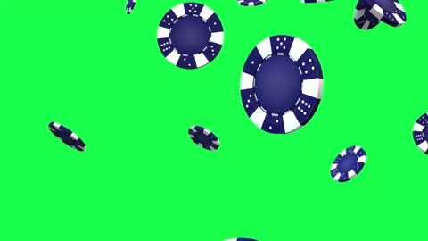 Falling poker chips on a green screen re... | Stock Video | Pond5