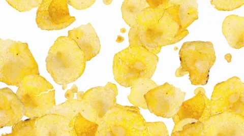 Falling potato chips (background) | Stock Video | Pond5