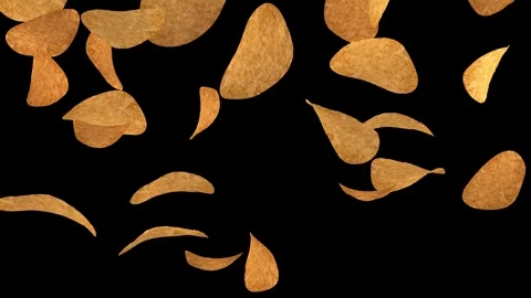 Falling potato chips isolated with an al... | Stock Video | Pond5