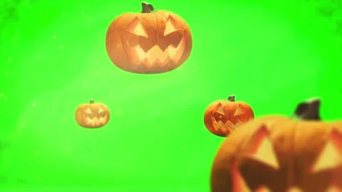 Falling pumpkins on a green screen. Back... | Stock Video | Pond5