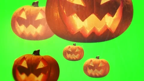 Falling pumpkins on a green screen. Back... | Stock Video | Pond5