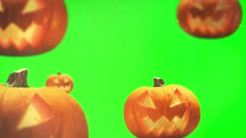 Falling pumpkins on a green screen. Back... | Stock Video | Pond5