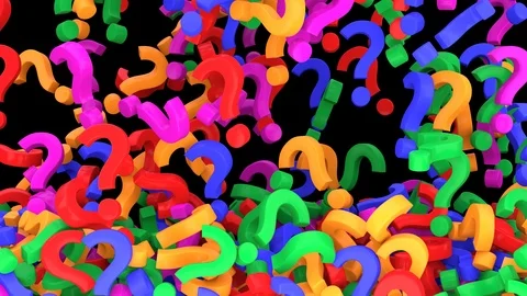 Falling question marks and rotating excl... | Stock Video | Pond5