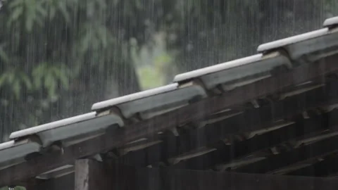 Rain Falling On Roof Stock Video Footage | Royalty Free Rain Falling On ...