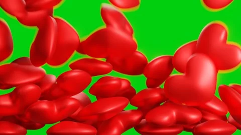 Falling Hearts Green Screen Stock Video Footage | Royalty Free Falling ...