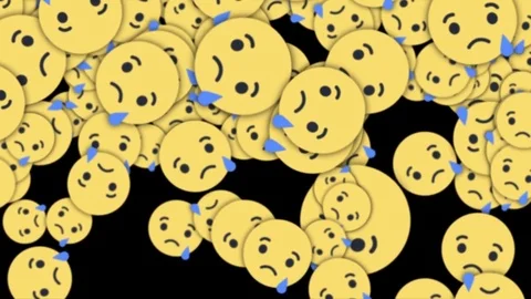 Falling Sad Emoji Signs Animation - TRAN... | Stock Video | Pond5