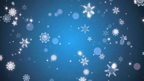 Falling snowflakes on a blue background | Stock Video | Pond5