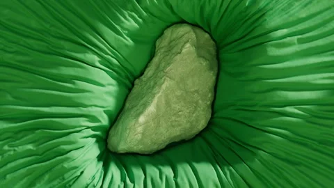 Falling stones in green 3D fabric abstra... | Stock Video | Pond5