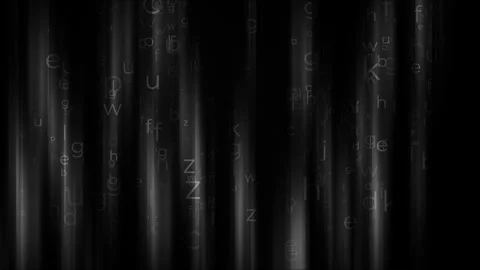 Falling text letters A to Z video on bla... | Stock Video | Pond5