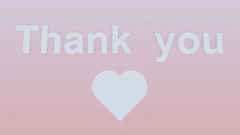 Falling thank you text and beating heart... | Stock Video | Pond5