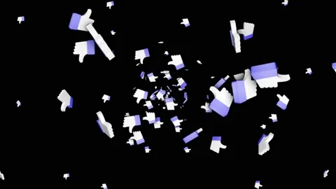 Falling Thumb Up Shape Animation, Social... | Stock Video | Pond5