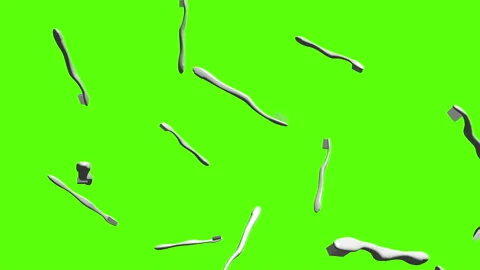Falling toothbrushes over green screen o... | Stock Video | Pond5