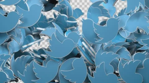 Falling twitter logo transition | Stock Video | Pond5