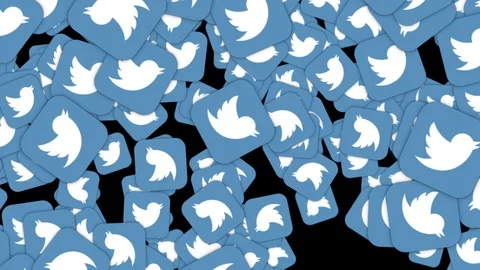 Falling Twitter Logos Concept Animation,... | Stock Video | Pond5