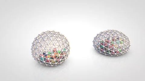 Falling two cages with small glossy colo... | Stock Video | Pond5