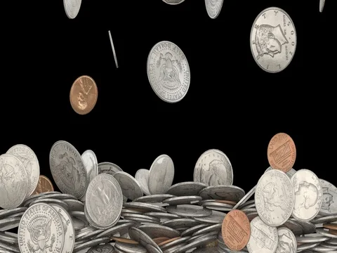 Us Coins Falling Stock Footage ~ Royalty Free Stock Videos | Pond5