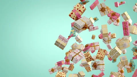 Falling Valentine Day Gifts on Blue Back... | Stock Video | Pond5