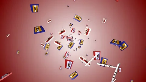 Falling Vintage Cassette Tape Animation,... | Stock Video | Pond5