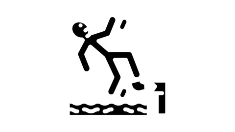 Man Falling Icon Stock Video Footage | Royalty Free Man Falling Icon ...
