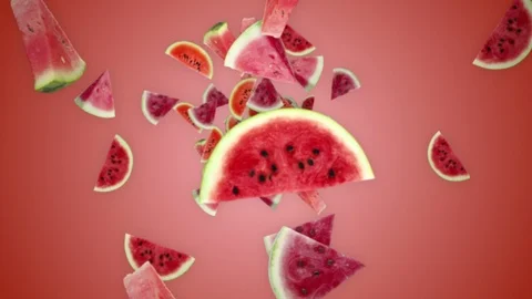 Falling WATERMELONS Background, Loop, wi... | Stock Video | Pond5