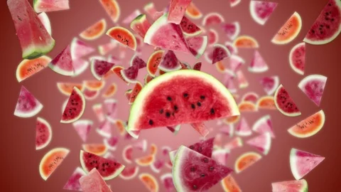 Falling WATERMELONS Background, Loop | Stock Video | Pond5