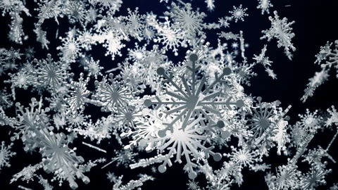 Falling white snowflake on dark blue bac... | Stock Video | Pond5