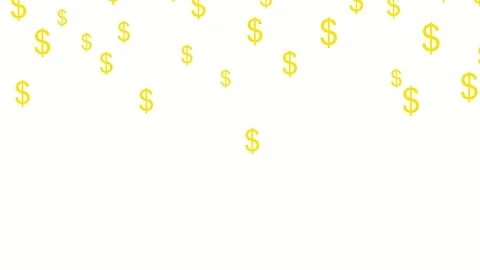 Falling Yellow Dollar Icons Rain 4K Anim... | Stock Video | Pond5