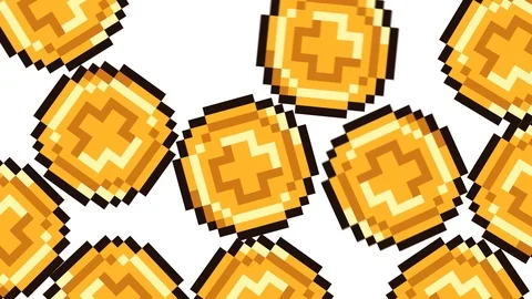 FallingPixel Art 8-Bit Coins Background | Stock Video | Pond5