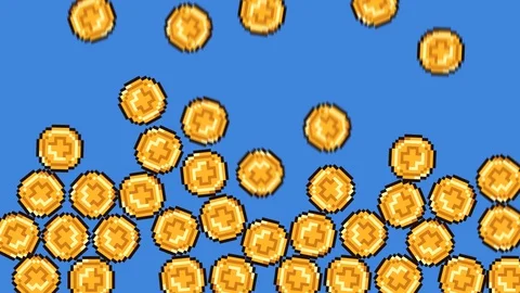 FallingPixel Art 8-Bit Coins Background | Stock Video | Pond5