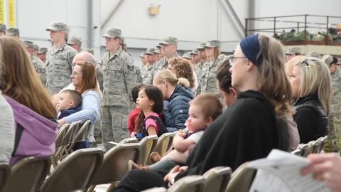Families attend mobilization ceremony pr... | Stock Video | Pond5
