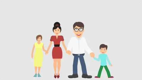 Family. Animation dad, mom, daughter and... | Stock Video | Pond5