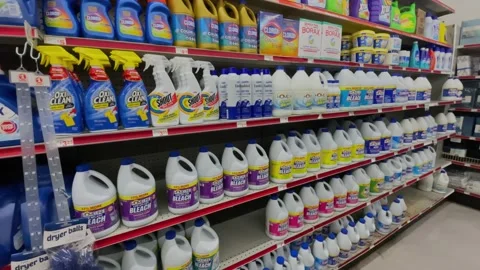 Family Dollar retail store bleach sectio... | Stock Video | Pond5