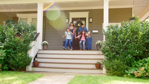 Family Leaving House Stock Video Footage | Royalty Free Family Leaving ...