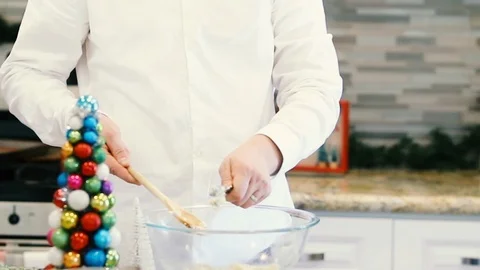 Family man making cookies for the christ... | Stock Video | Pond5