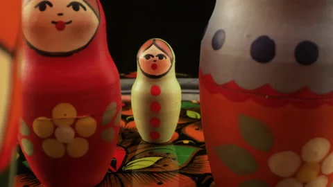 A family of nesting dolls from the small... | Stock Video | Pond5