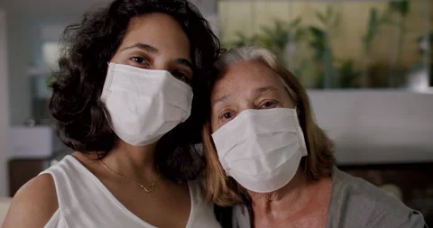 Family Together Wearing Protecting Face ... | Stock Video | Pond5